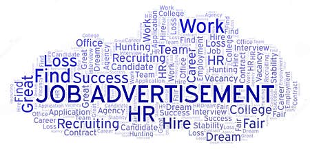 Job Advertisement Word Cloud. Stock Illustration - Illustration of ...