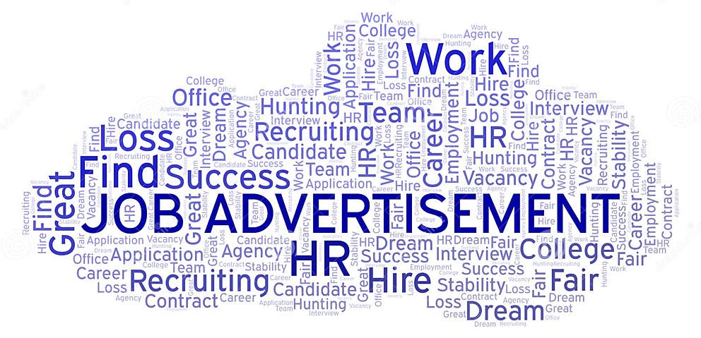 Job Advertisement Word Cloud. Stock Illustration - Illustration of ...