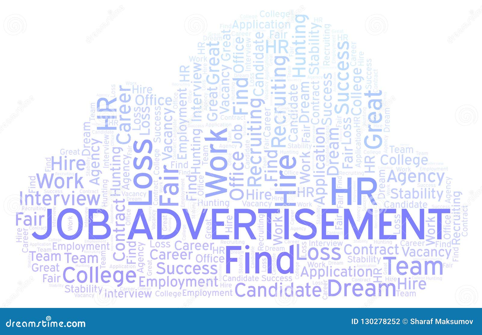 Job Advertisement Word Cloud. Stock Illustration - Illustration of ...