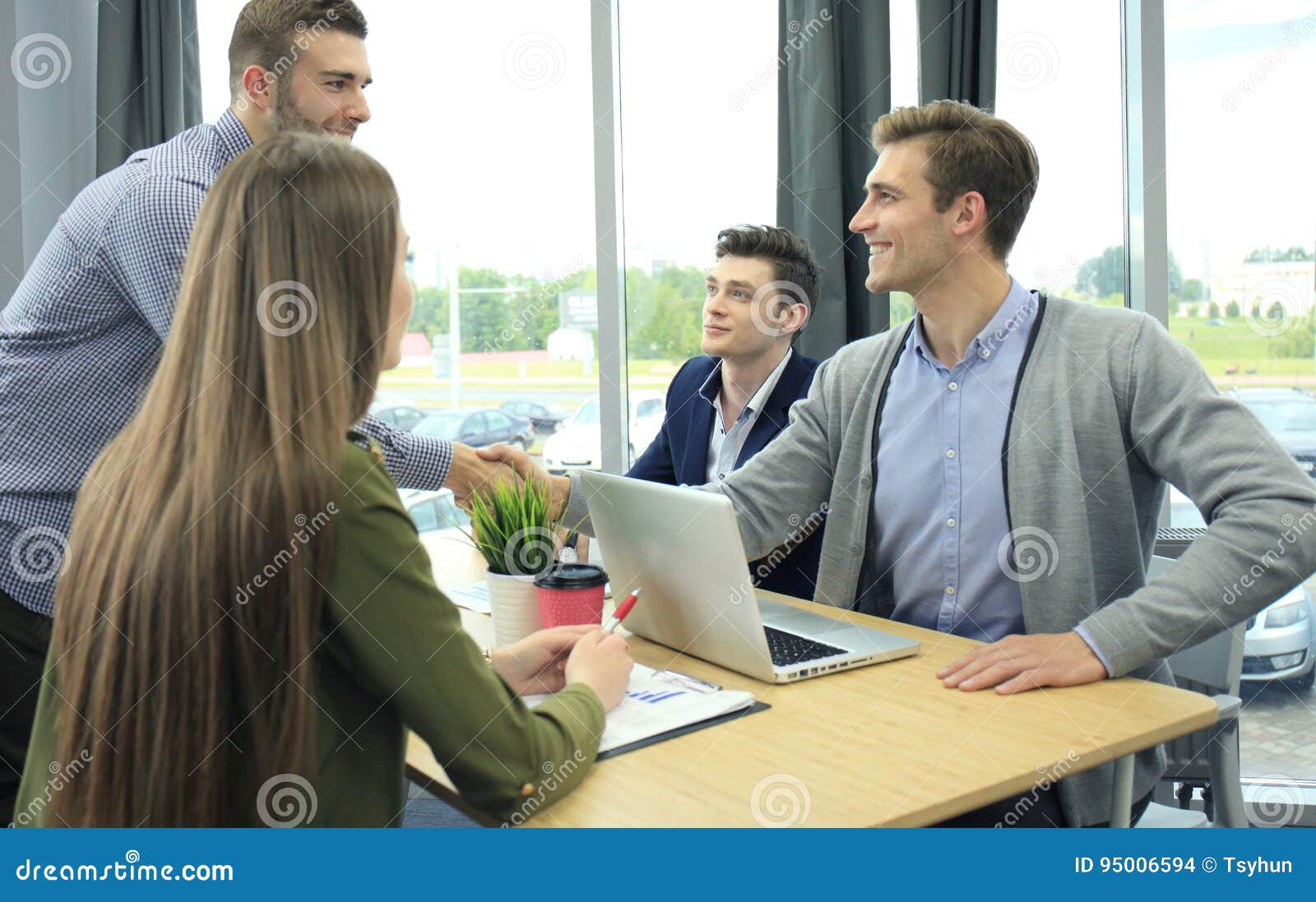 Job Applicant Having Interview. Handshake while Job Interviewing. Stock ...