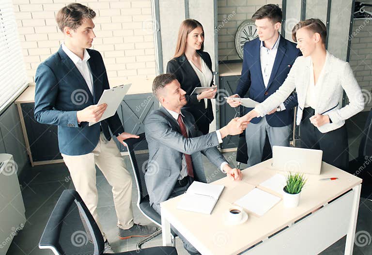 Job Applicant Having Interview. Handshake while Job Interviewing. Stock ...