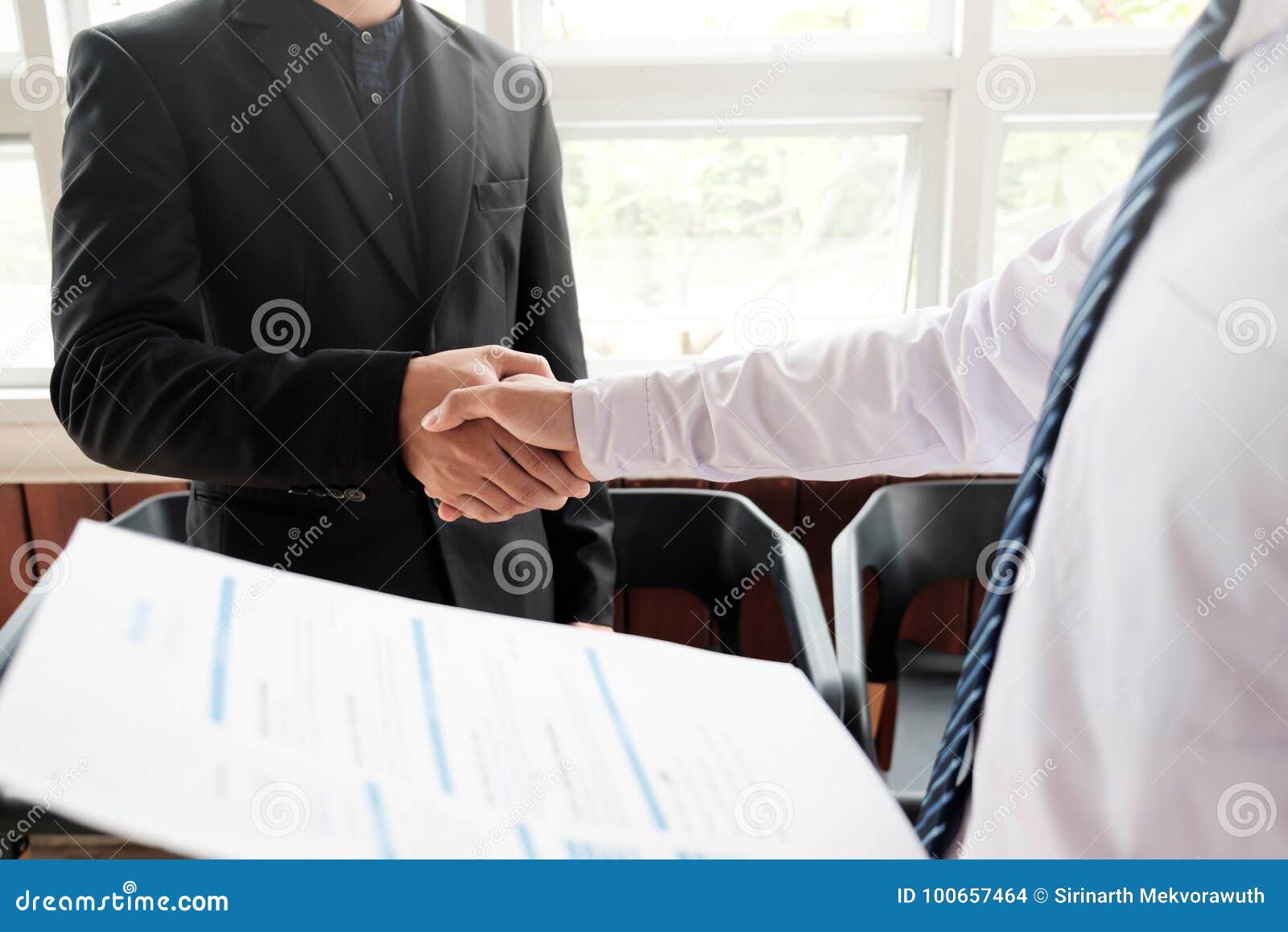 Job Applicant Having Interview. Handshake Success Job Interviewing ...
