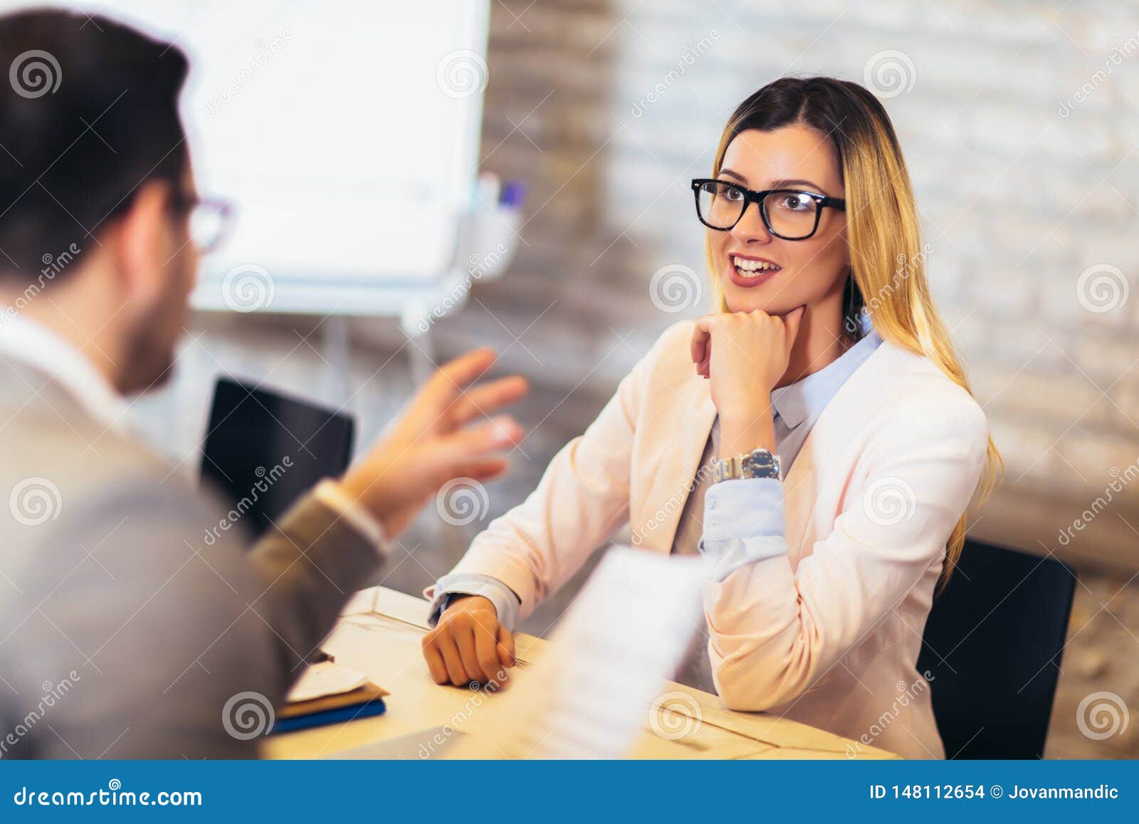 Job Applicants Having Interview Stock Photo - Image of applicants ...