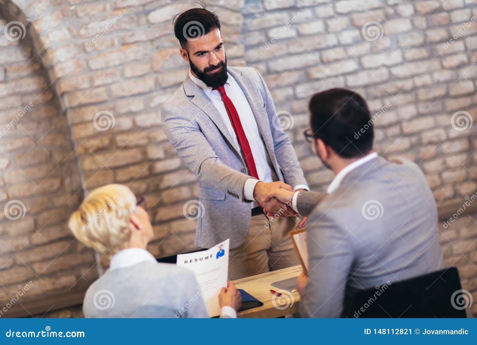 Job Applicants Having Interview Stock Image - Image of applicant ...