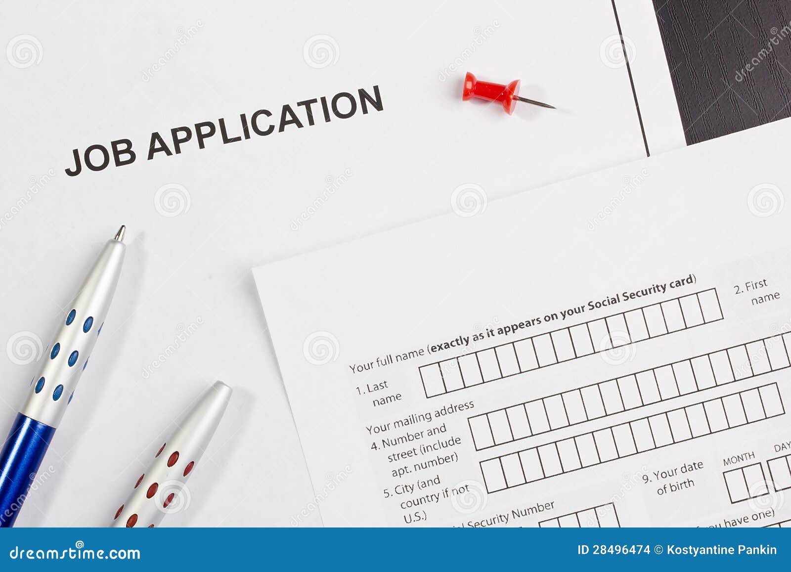 Job Application stock photo. Image of employment, filling - 28496474
