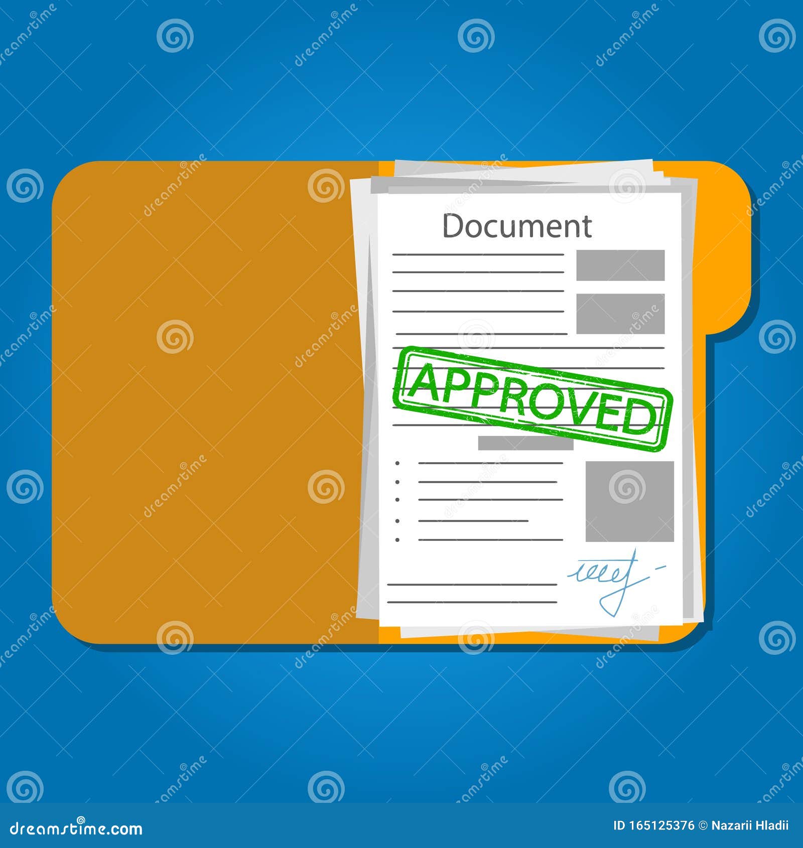 Job Application Approved. Flat Vector Illustration Isolated. Stock ...