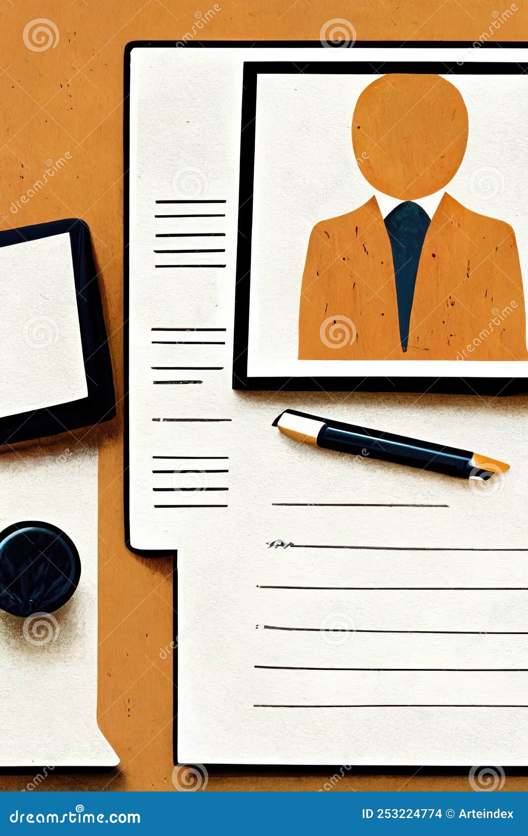 Job Application, Cartoon Documents, Business Needs Stock Illustration ...