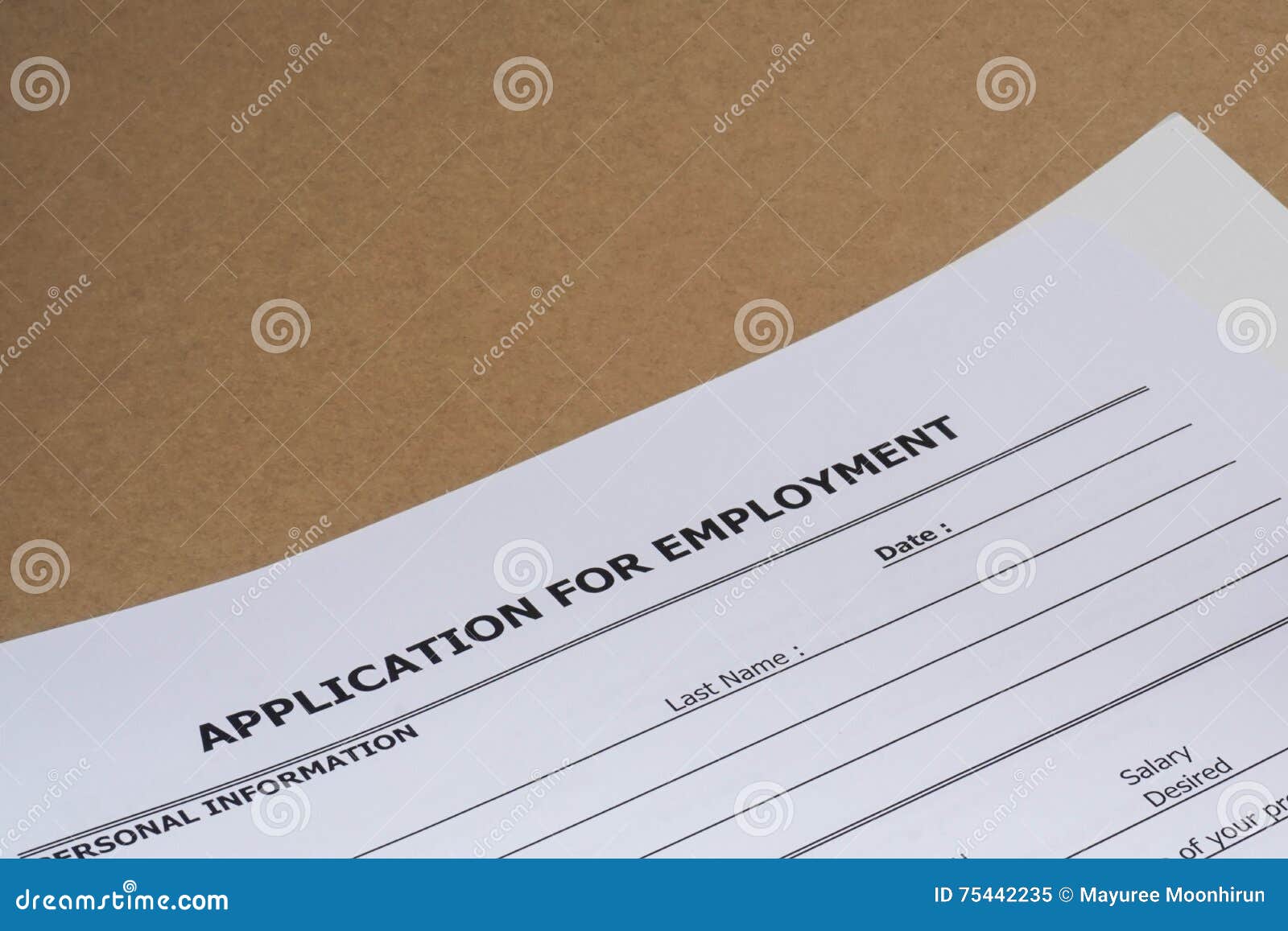 Job application form stock image. Image of internship - 75442235
