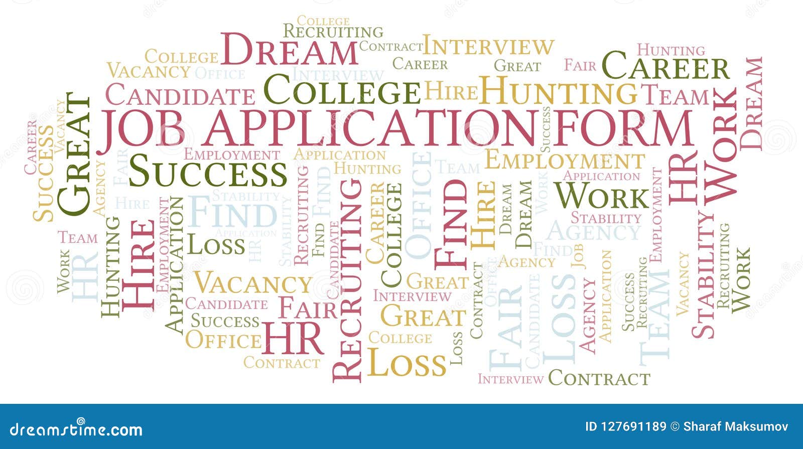 Job Application Form Word Cloud. Stock Illustration - Illustration of ...