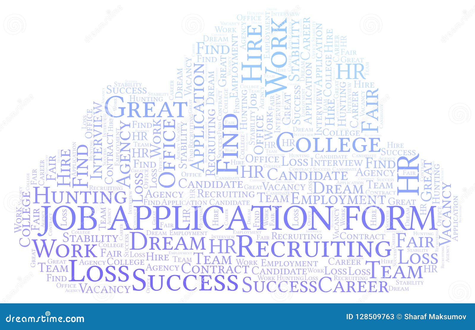 Job Application Form Word Cloud. Stock Illustration - Illustration of ...