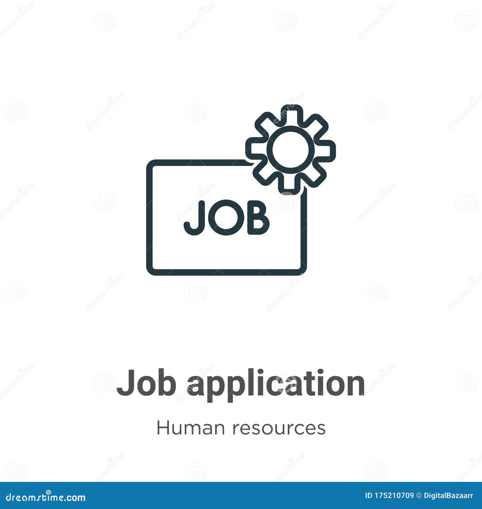 Job Application Outline Vector Icon. Thin Line Black Job Application ...