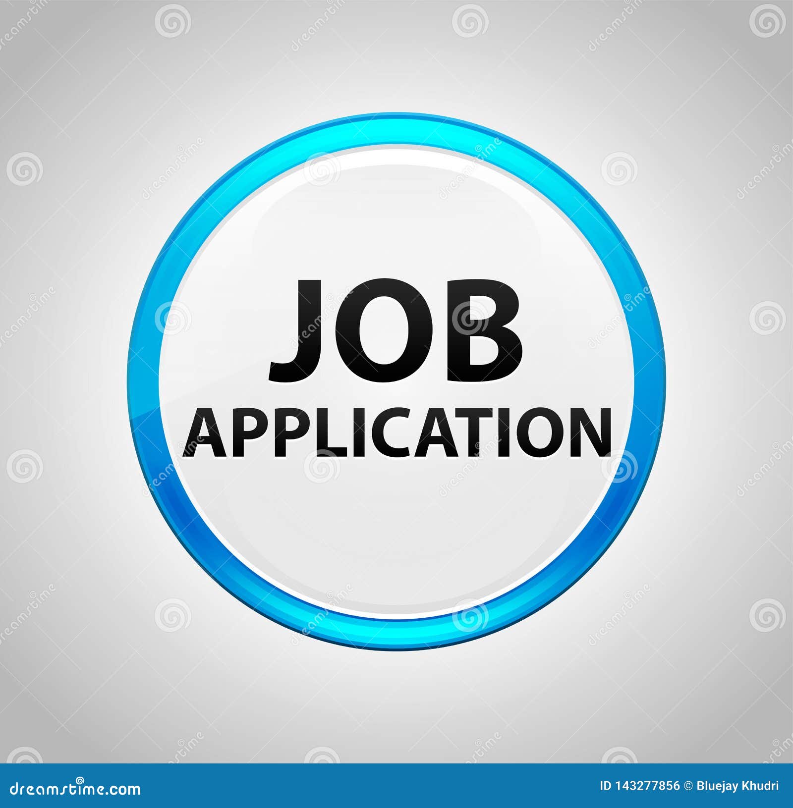 Job Application Round Blue Push Button Stock Illustration ...
