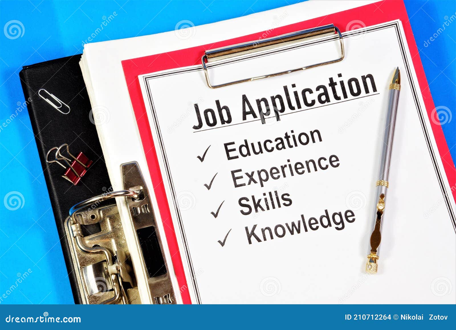 A Job Application. the Text Label in the Job Applicant`s Document Stock ...