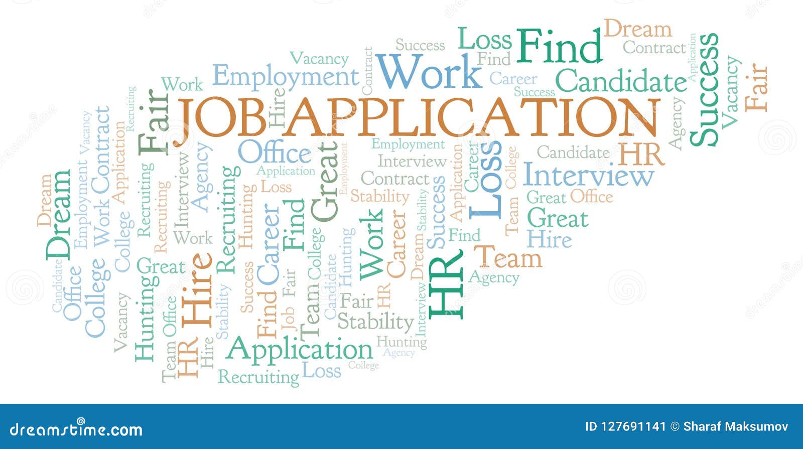 Job Application Word Cloud. Stock Illustration - Illustration of work ...