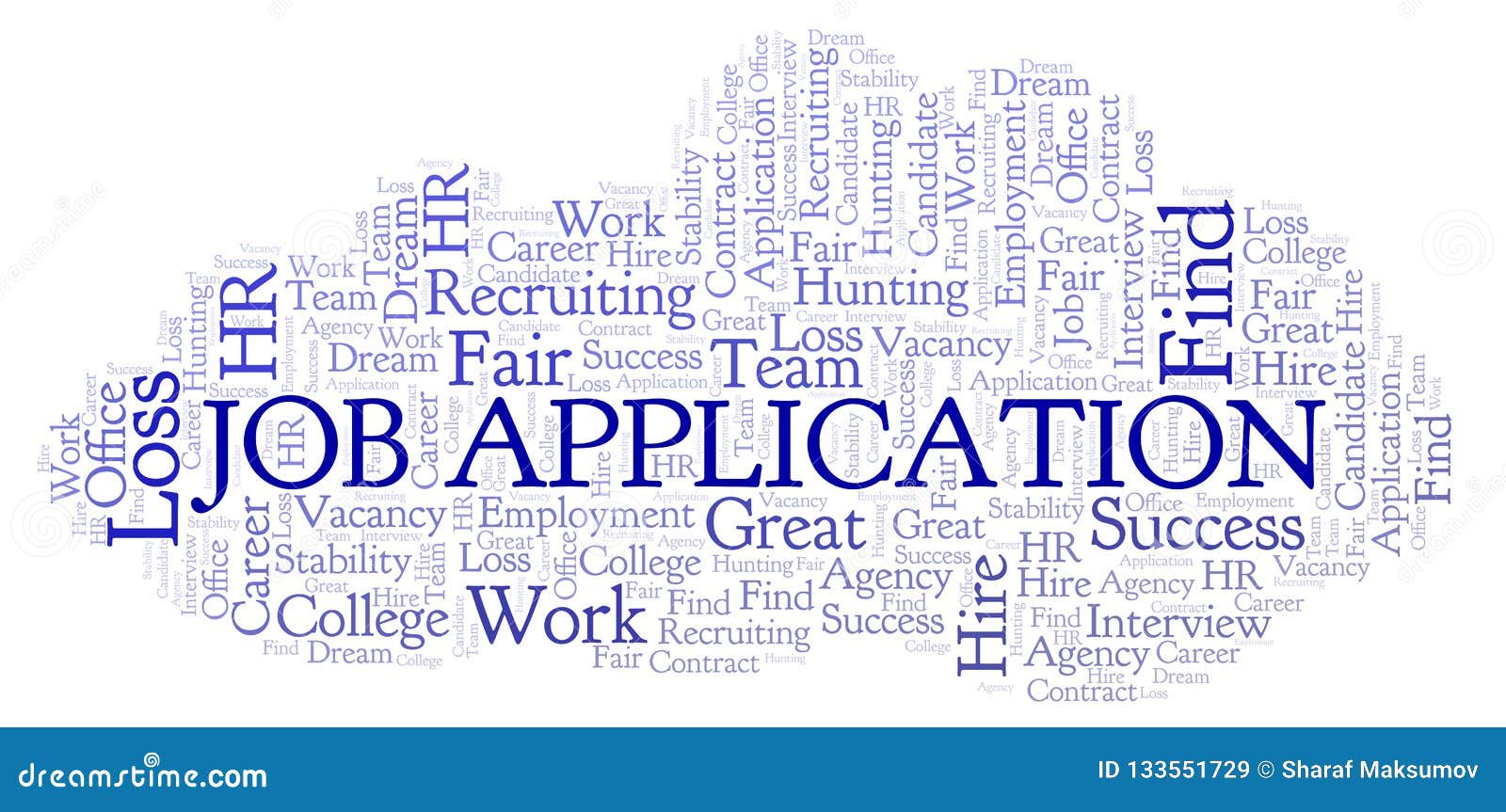 Job Application word cloud stock illustration. Illustration of greeting ...