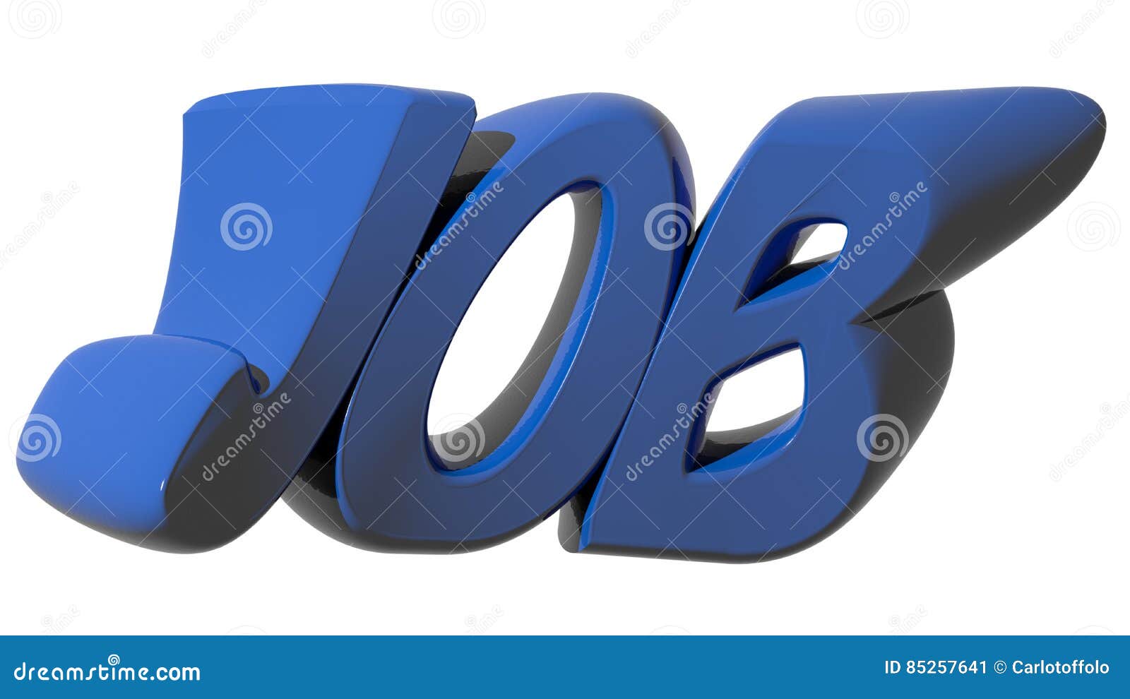 JOB in blue funny letters stock illustration. Illustration of rendering ...
