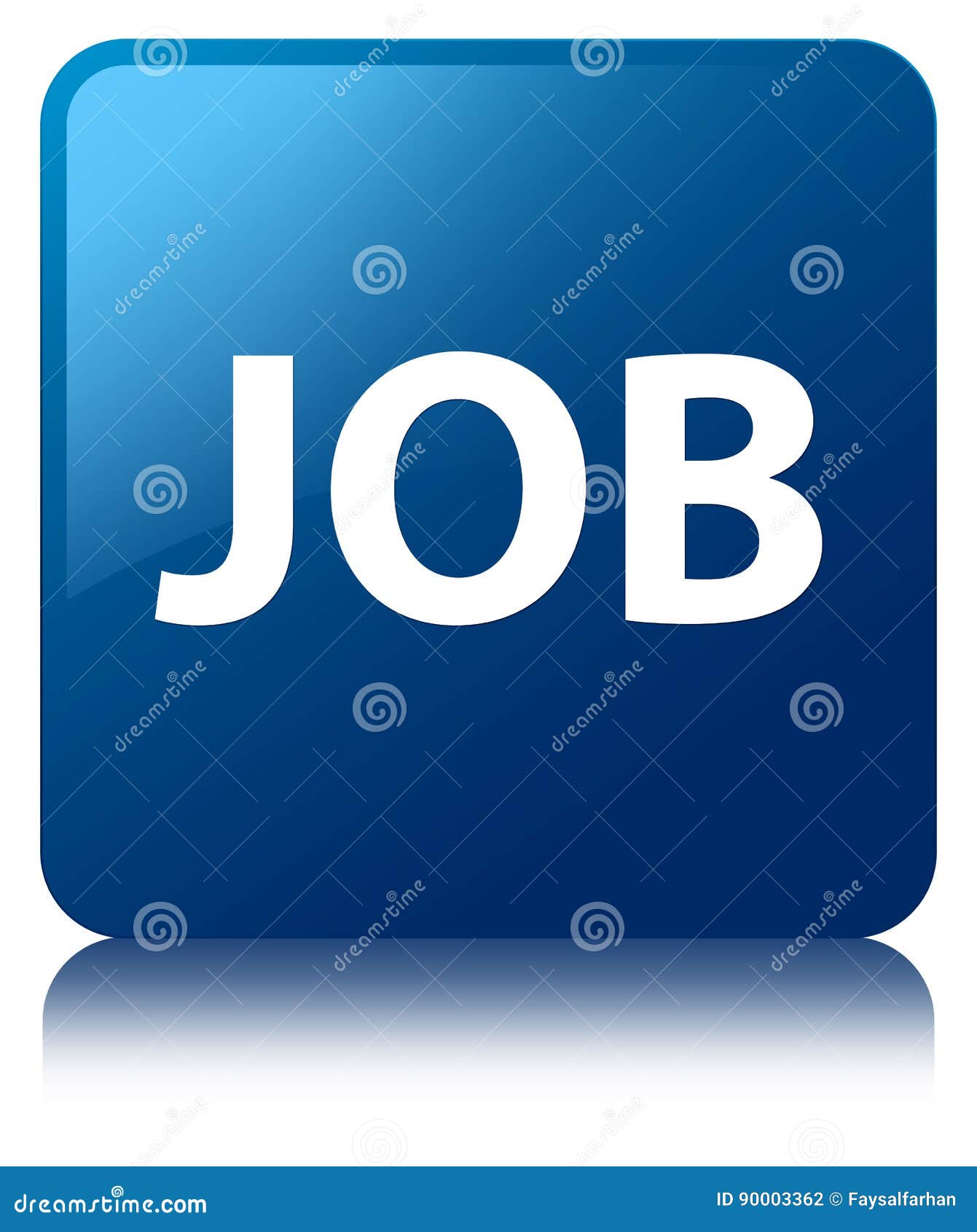 Job blue square button stock illustration. Illustration of text - 90003362