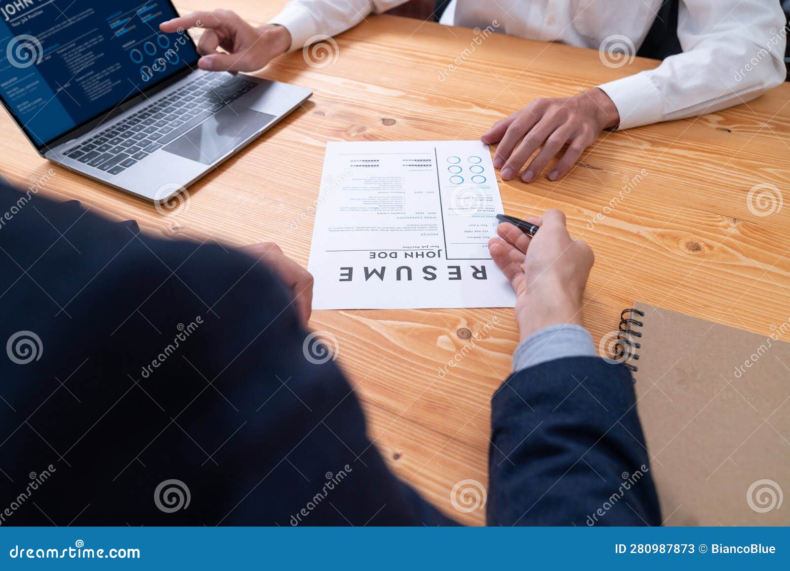 Job Candidate Engaging Conversation with Interviewer during Job ...