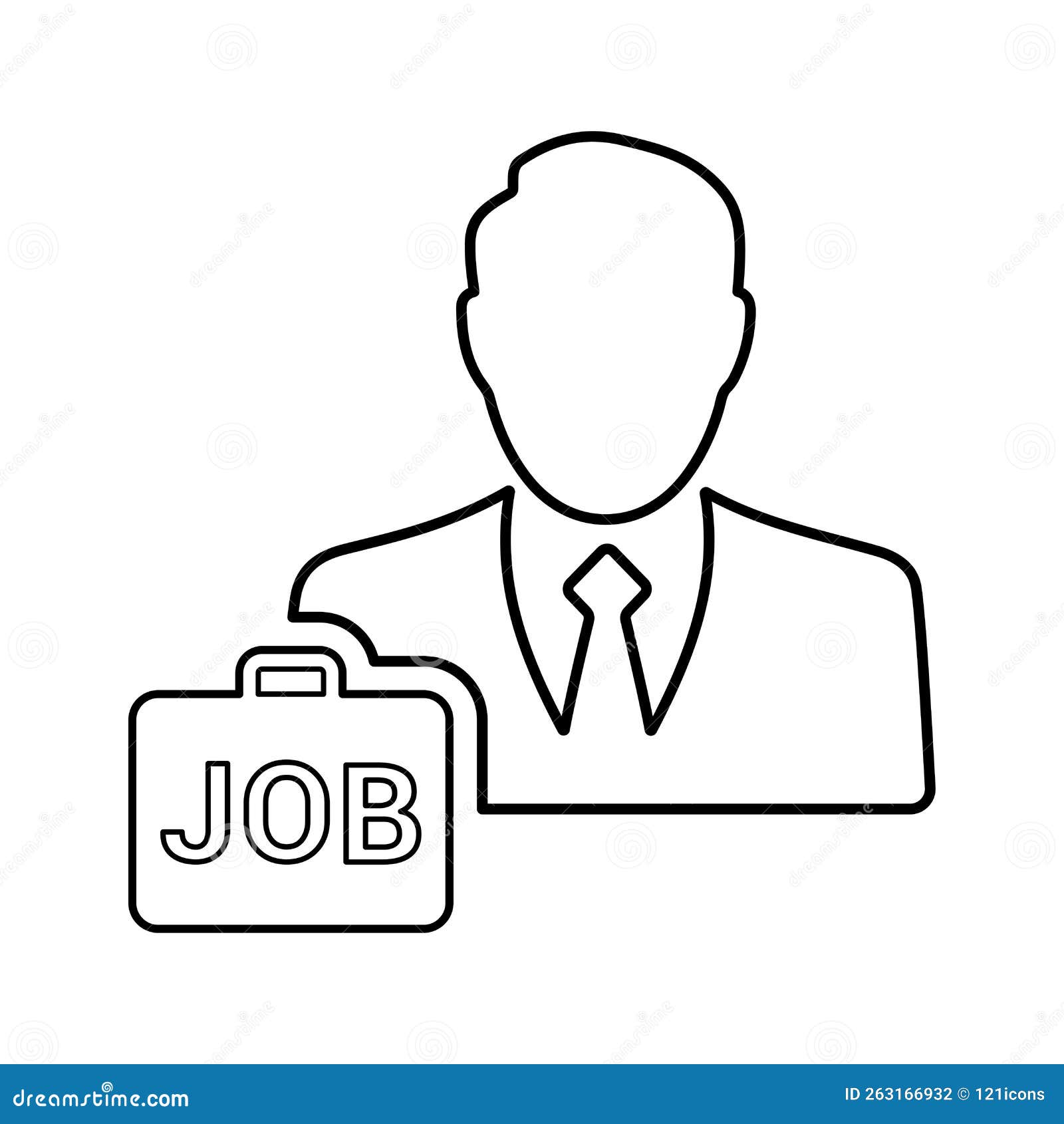 Job Candidate Line Icon. Outline Vector Stock Illustration ...