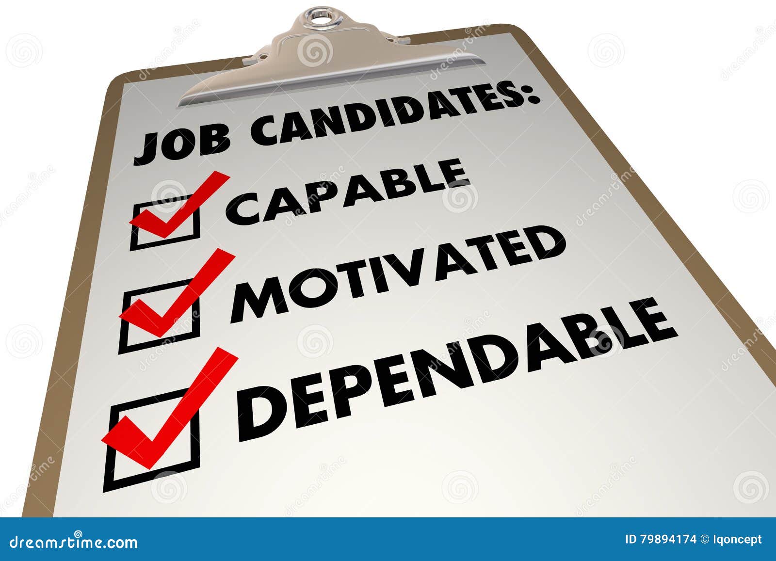 Job Candidates Qualities Requirements Interview Kontrollista Stock ...
