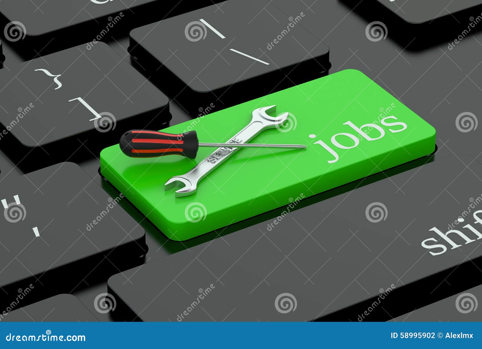 Job Concept on Keyboard Button Stock Illustration - Illustration of ...