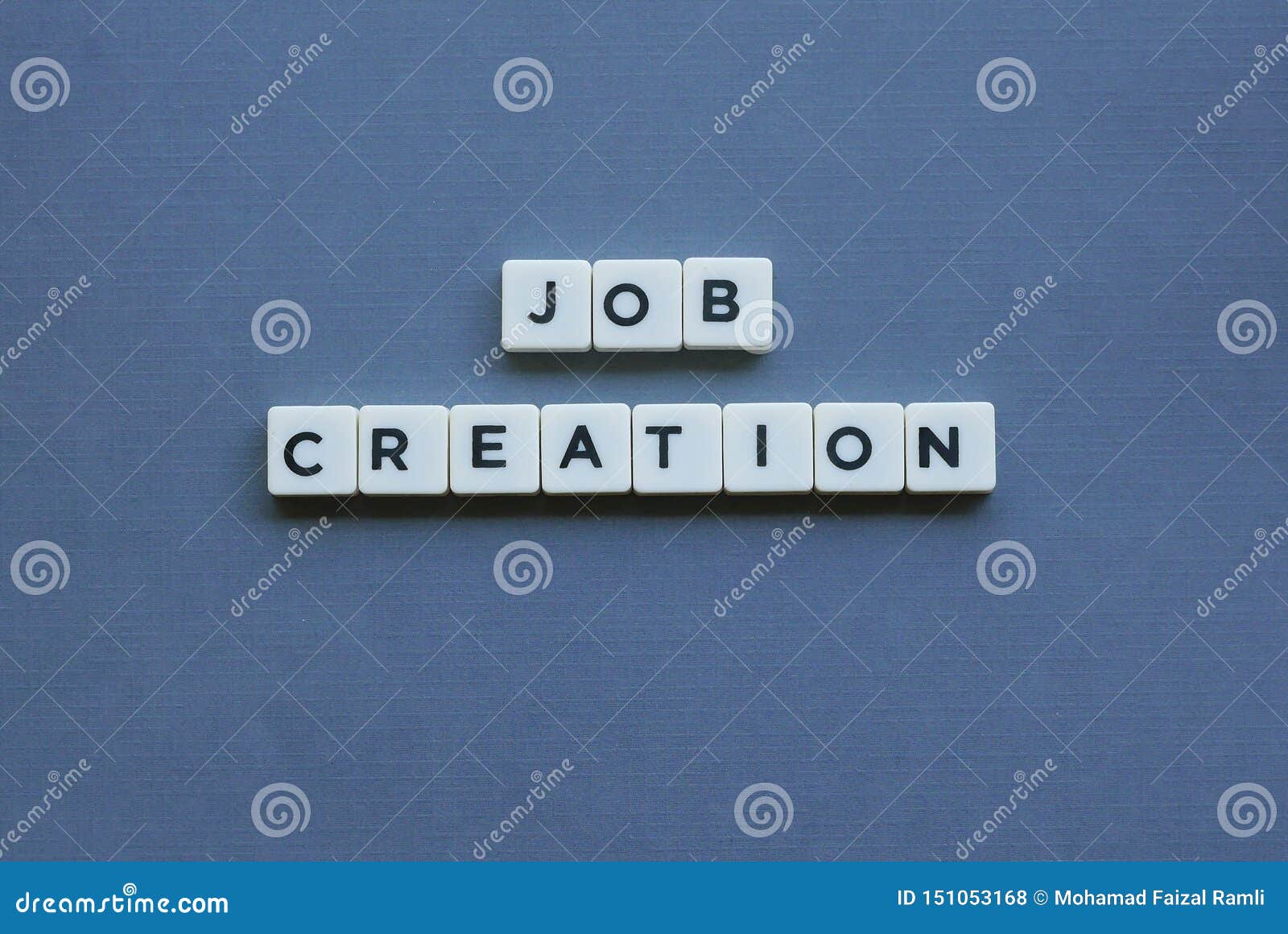 Job Creation Word Made of Square Letter Word on Grey Background Stock ...