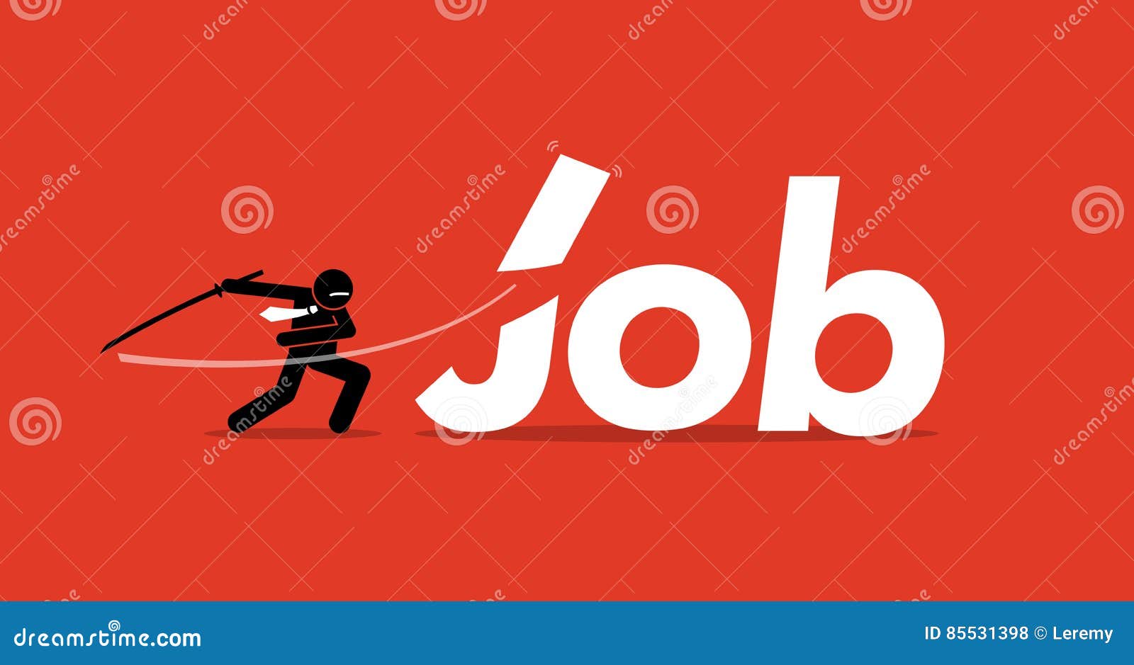 Job Cut vektor abbildung. Illustration von arbeitnehmer - 85531398