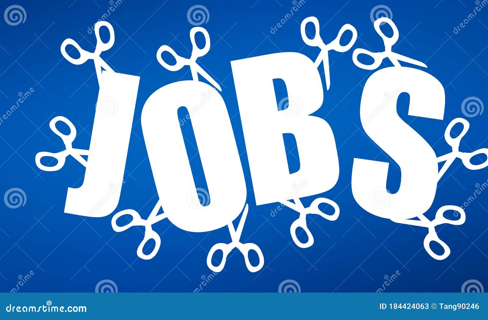 Job Cuts Concept As Scissors Cutting through Jobs Word Stock ...