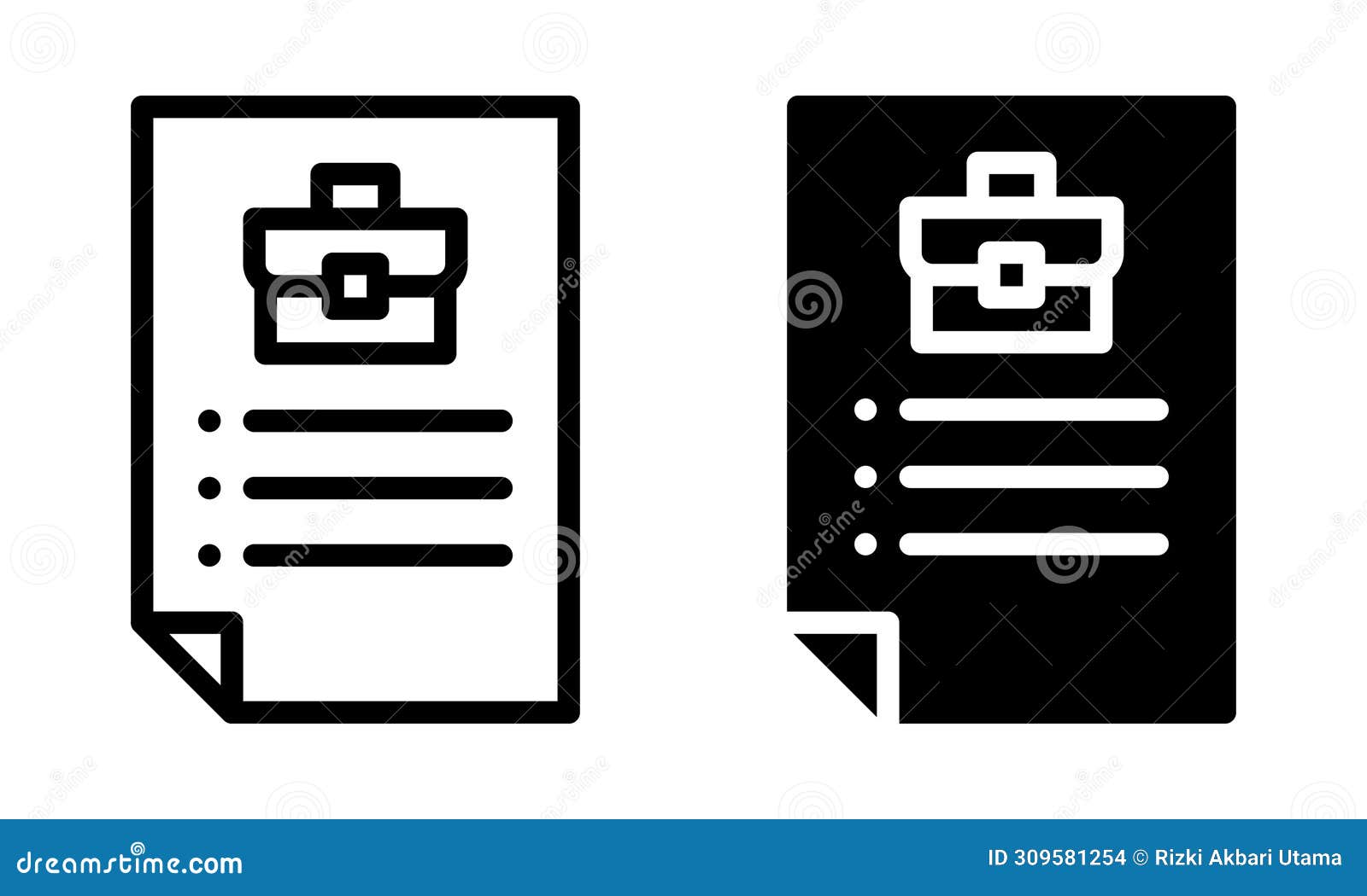 Job Description Icon with Outline and Glyph Style. Stock Vector ...