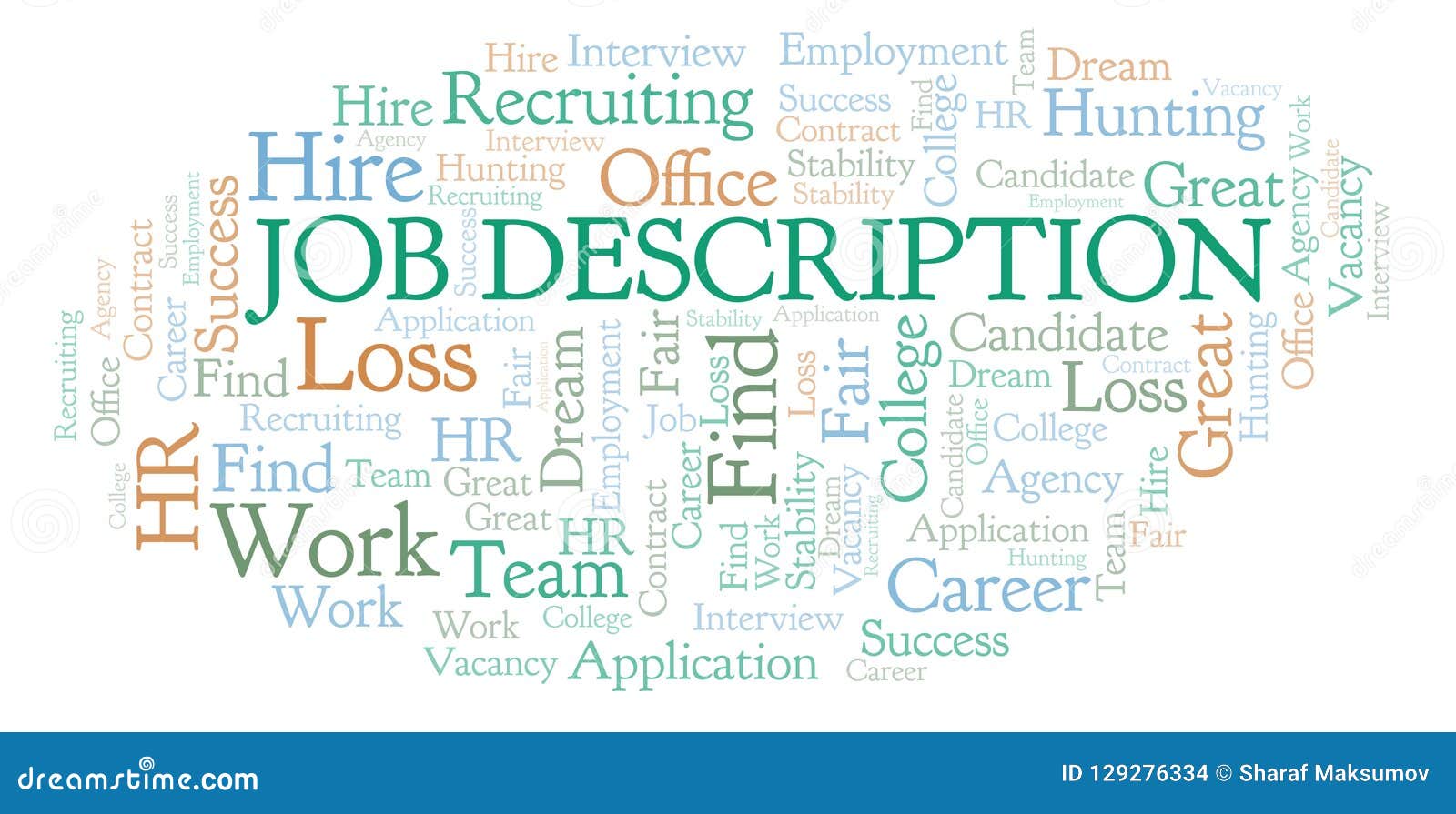 Job Description Word Cloud. Stock Illustration - Illustration of ...