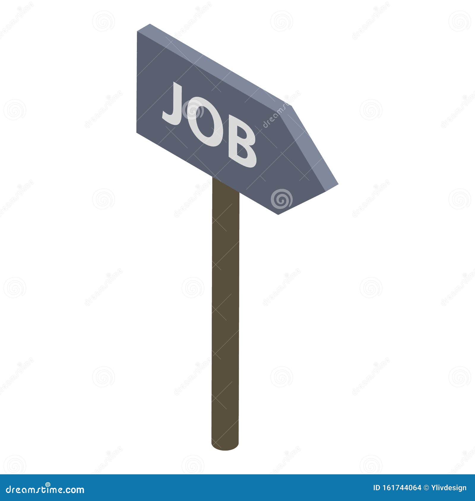 Job Direction Pillar Icon, Isometric Style Stock Vector - Illustration ...