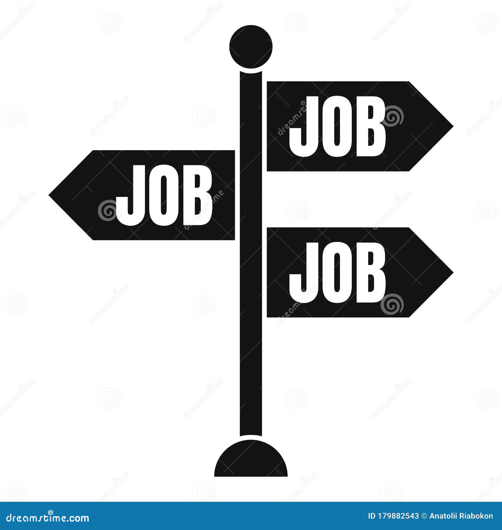 Job Direction Pillar Icon, Simple Style Stock Vector - Illustration of ...