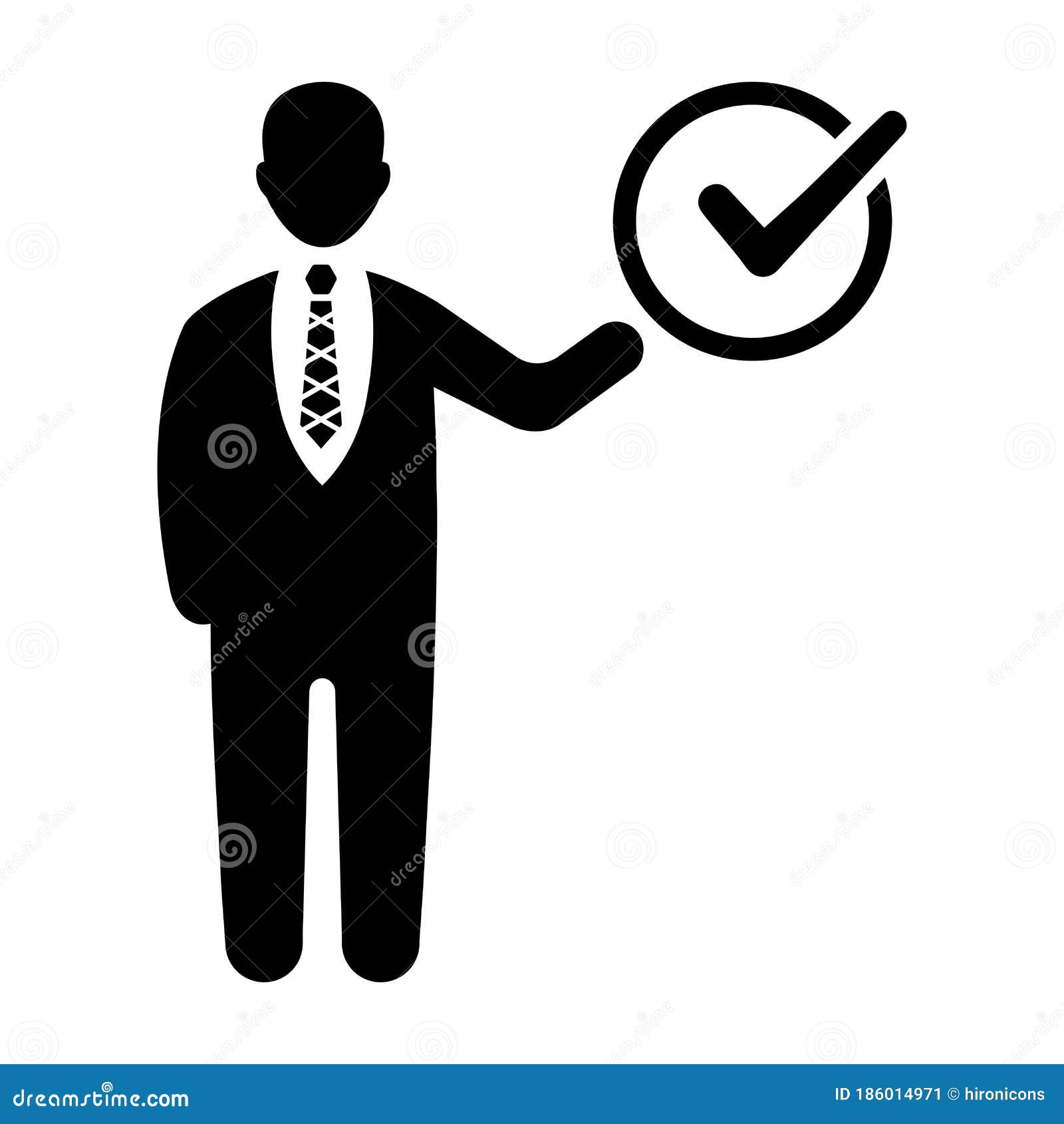 Job Done Black Icon, Work Completed, Approved Stock Vector ...