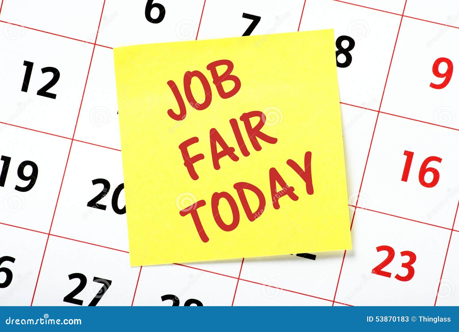 Job Fair Today Calendar Reminder Image stock - Image du feuille, entrée ...