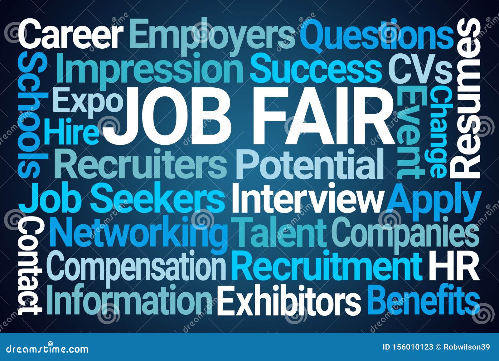 Job Fair Word Cloud stock illustration. Illustration of contact - 156010123