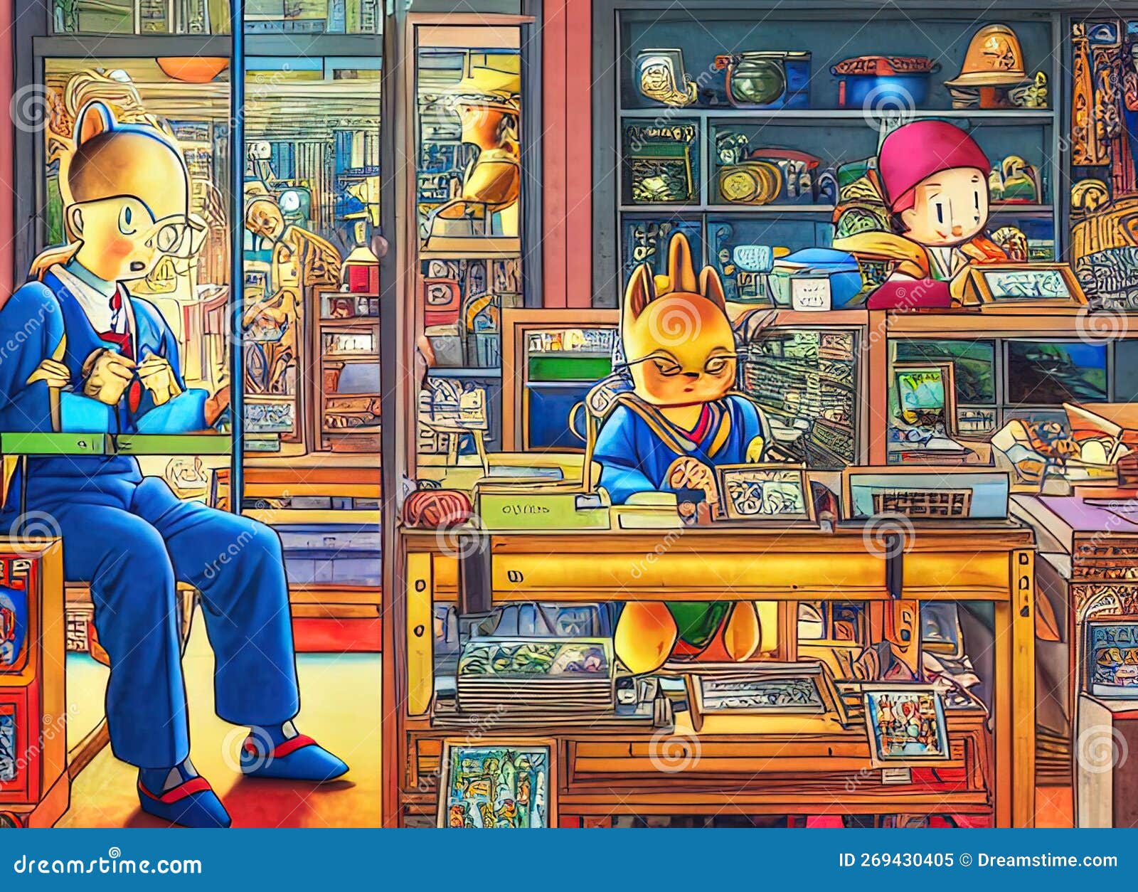 Job Fictional Work Environment. Generative AI. Stock Illustration ...