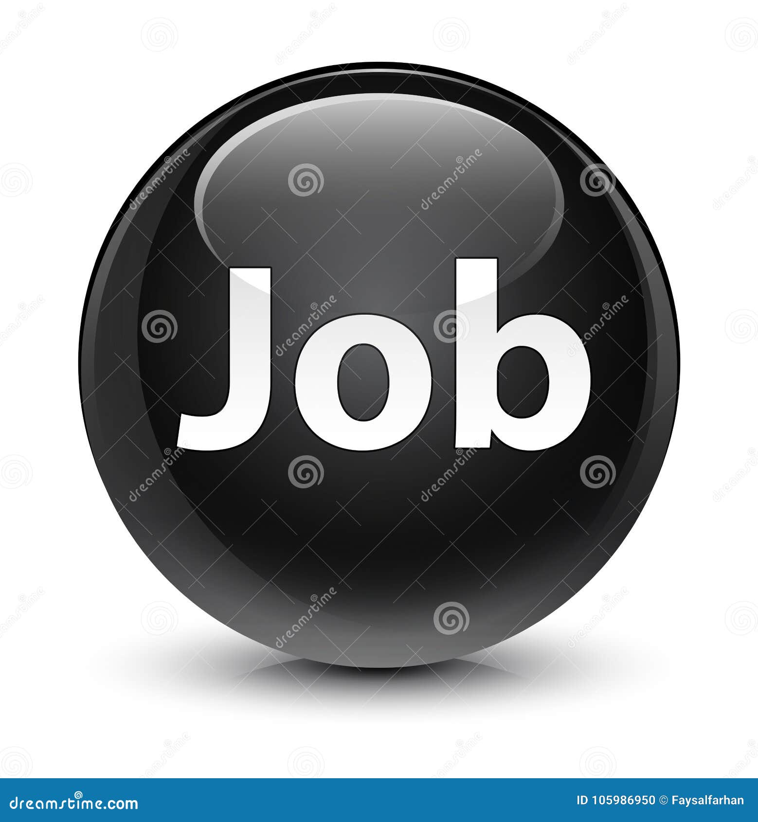 Job Glassy Black Round Button Stock Illustration - Illustration of word ...