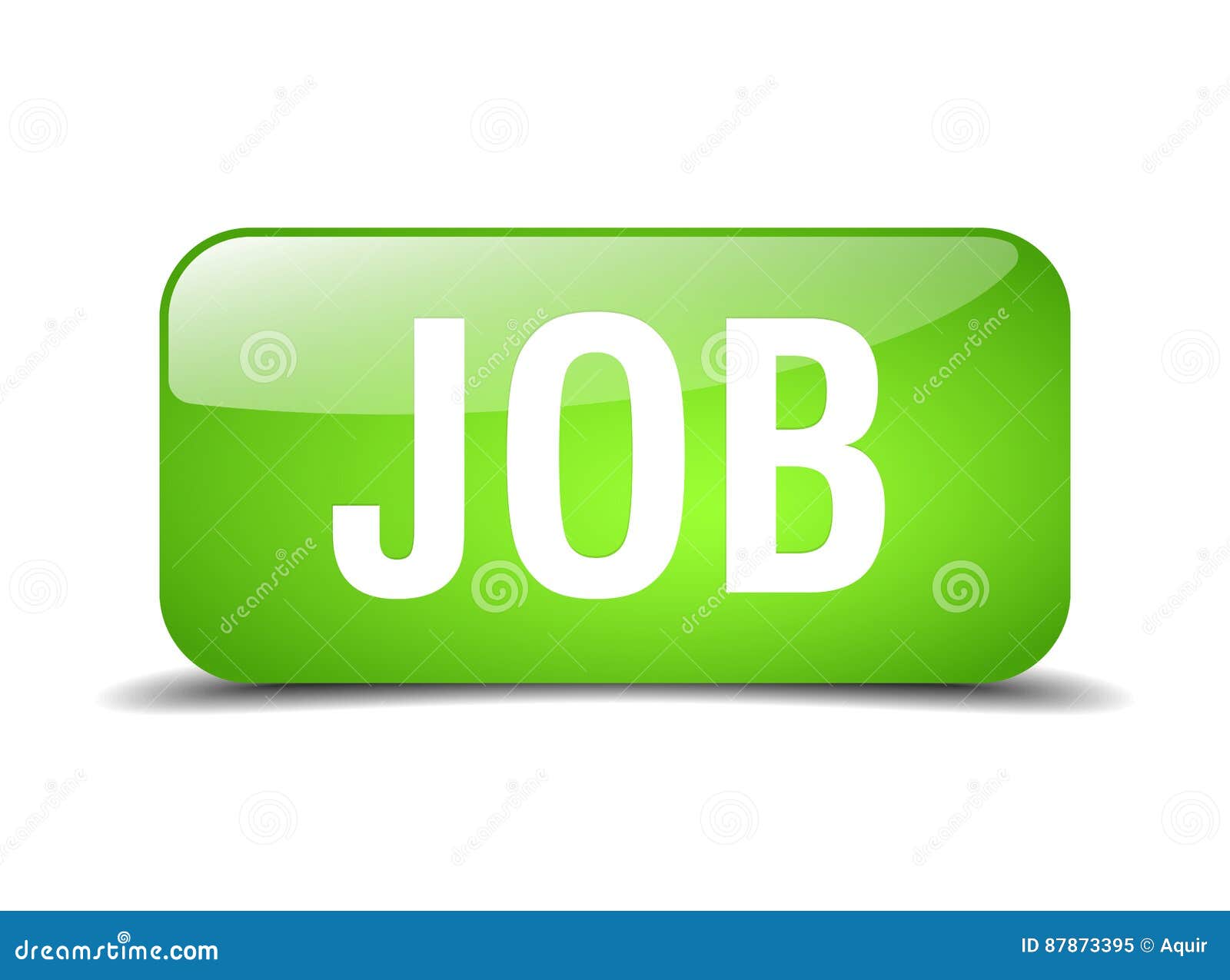 Job Green Square 3d Realistic Web Button Stock Vector - Illustration of ...