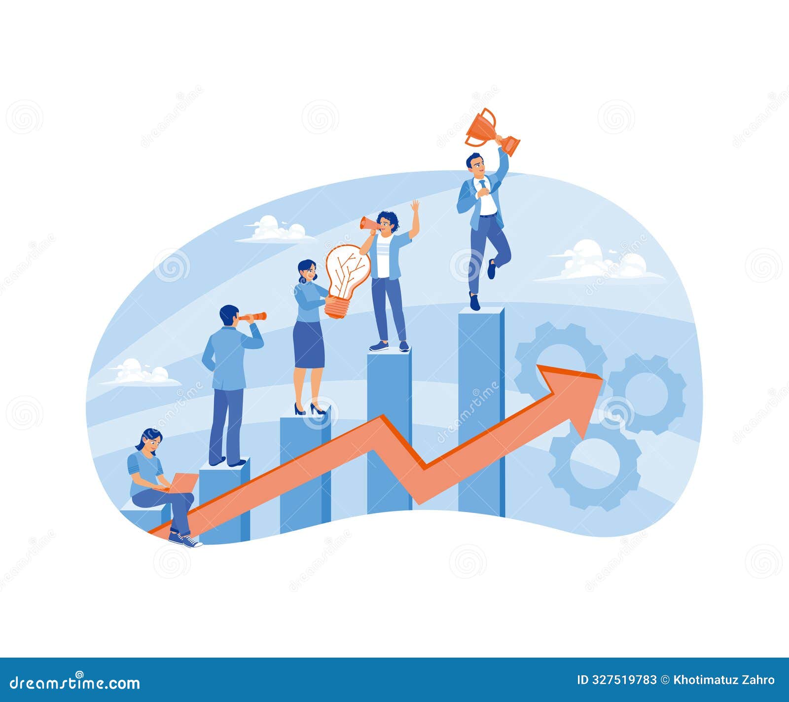 Job Growth and Performance. the Business Team Develops a Business ...