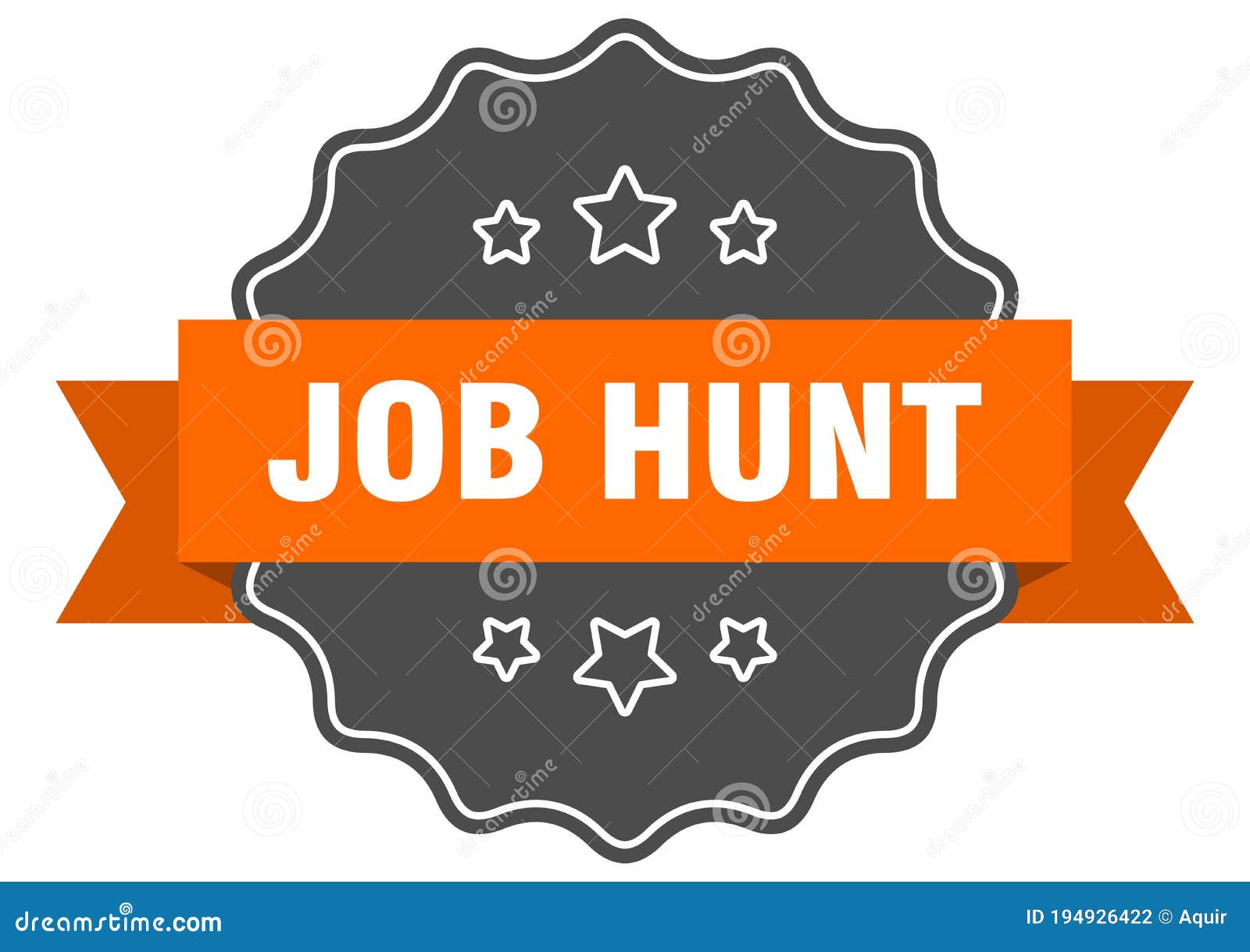 Job hunt label stock vector. Illustration of grey, isolated - 194926422