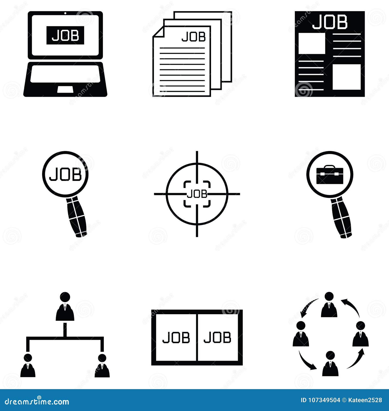 Job icon set stock vector. Illustration of graduate - 107349504
