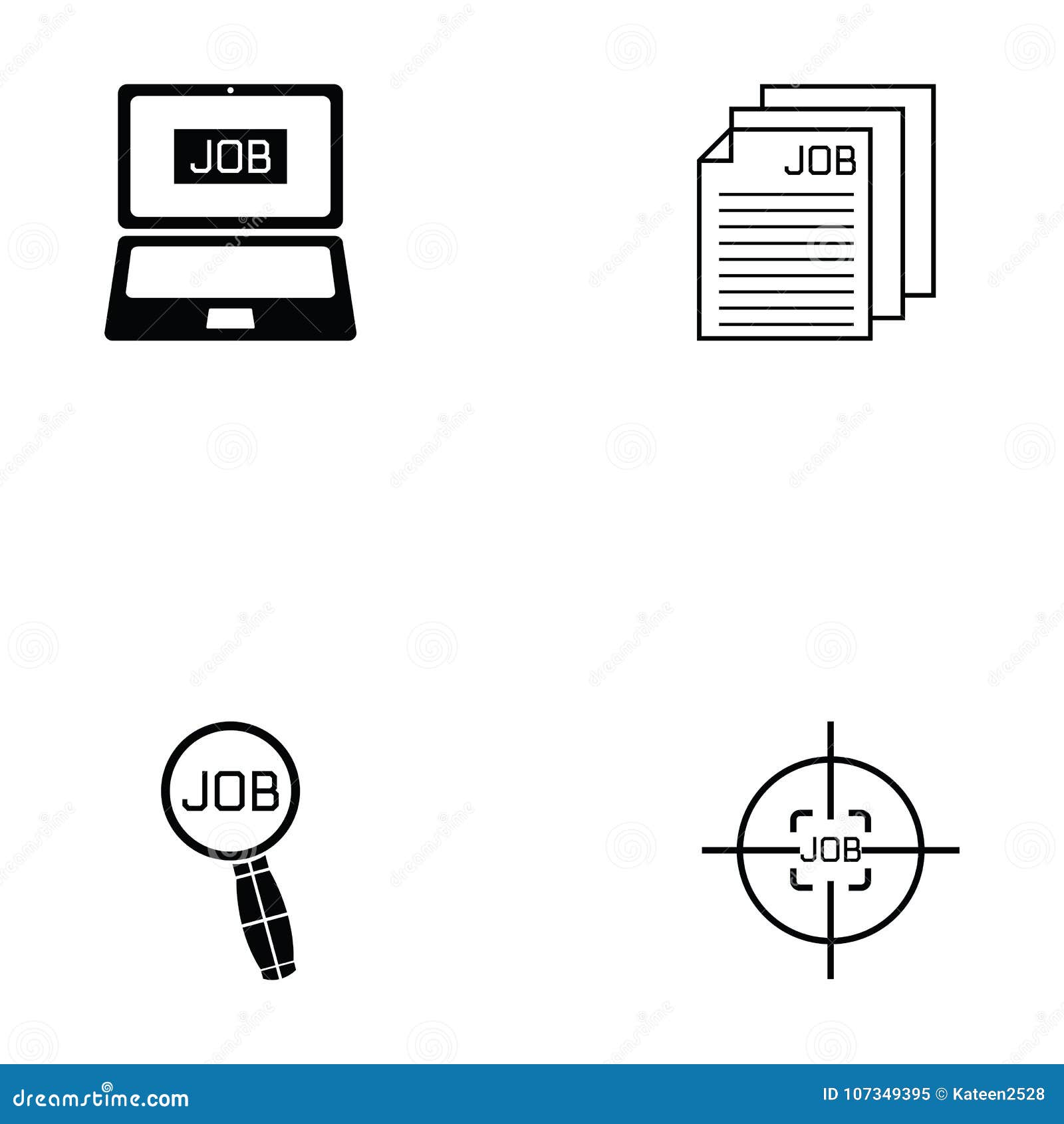 Job icon set stock vector. Illustration of interview - 107349395