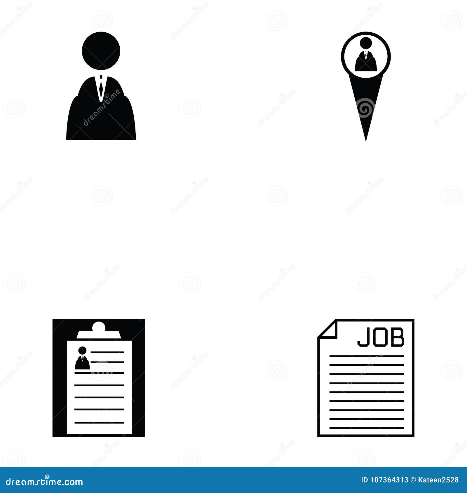 Job icon set stock vector. Illustration of contract - 107364313