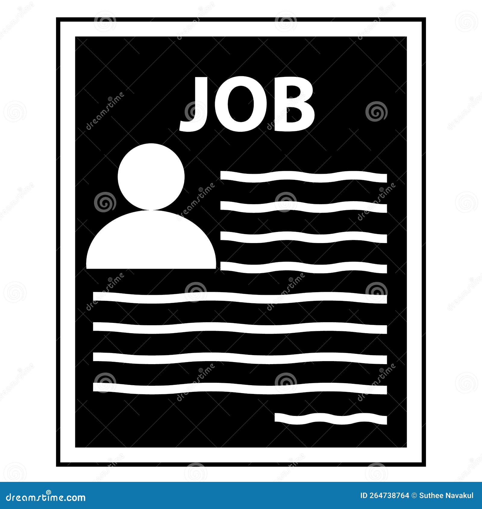 Job Icon on White Background. Job Document Sign. Flat Style Stock ...