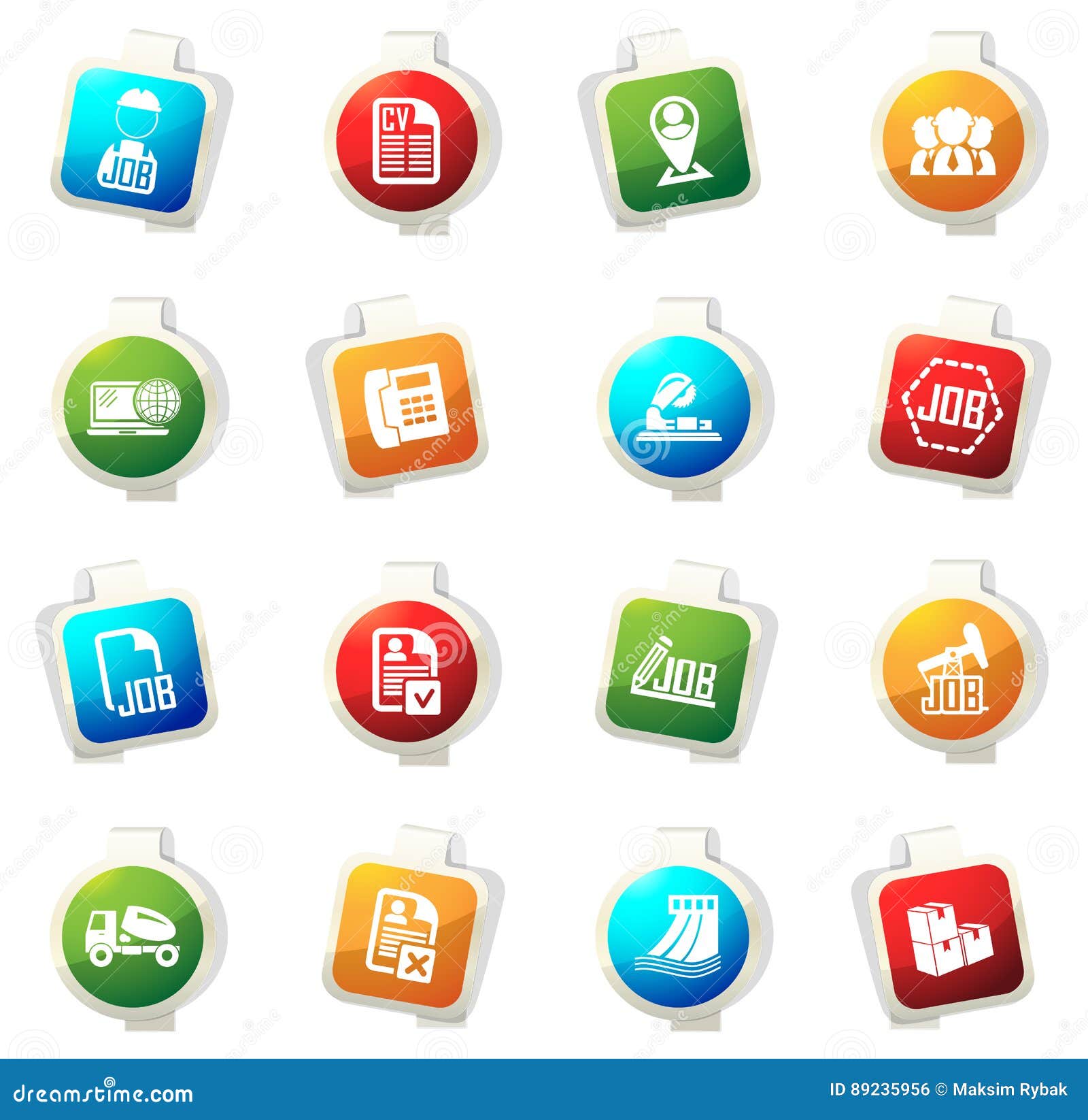 Job icons set stock illustration. Illustration of leader - 89235956