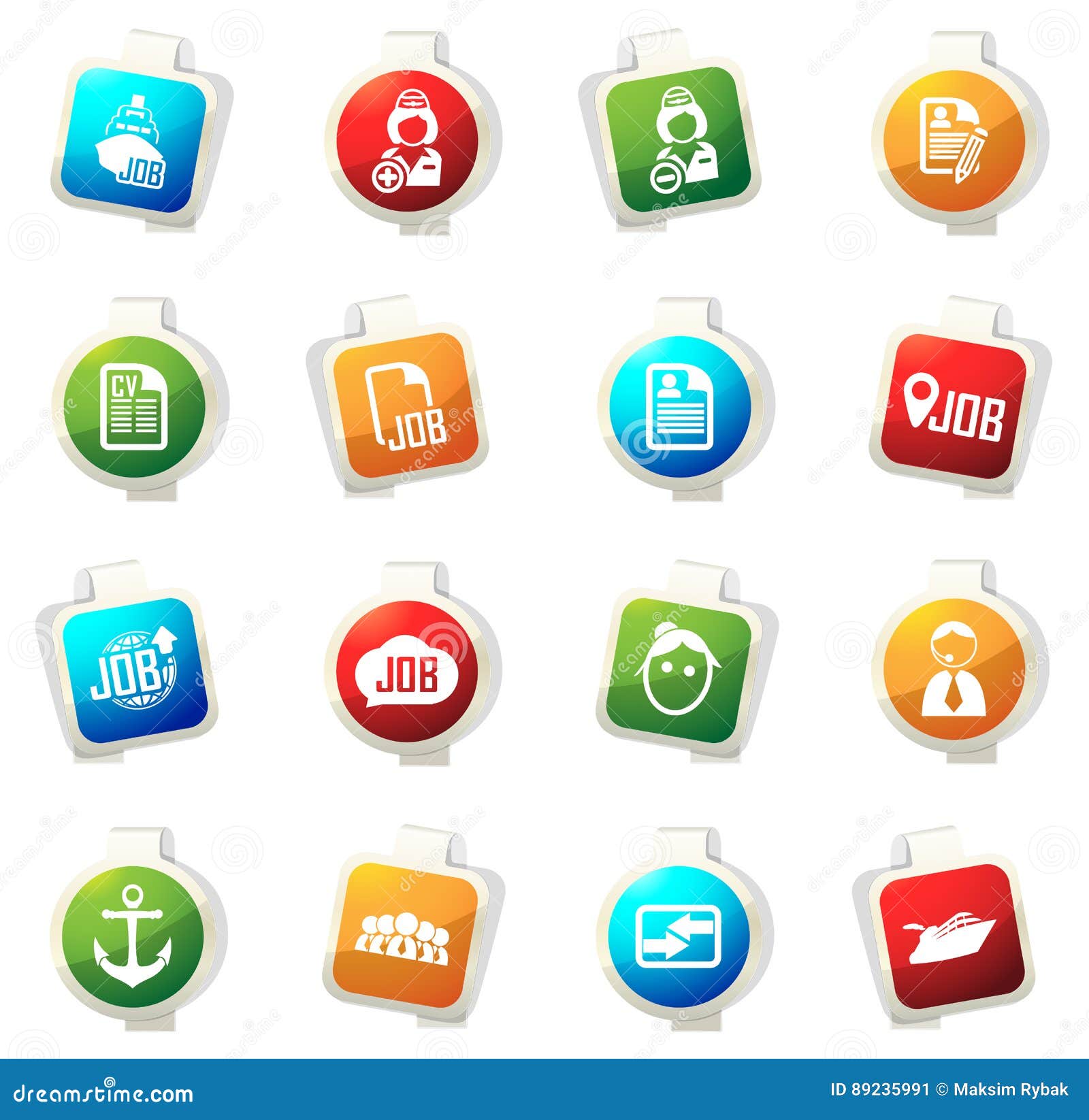 Job icons set stock illustration. Illustration of human - 89235991