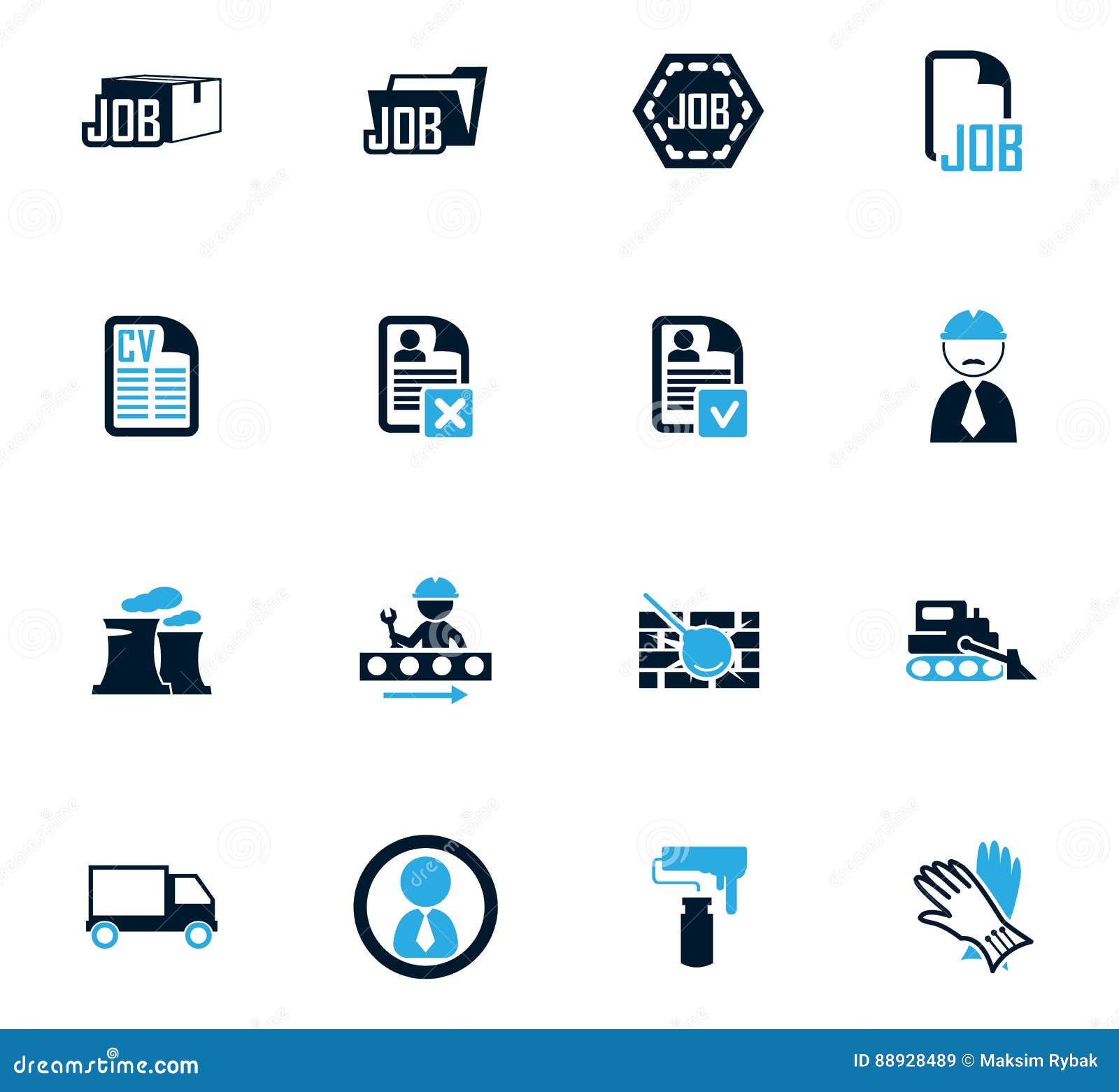 Job icons set stock illustration. Illustration of choose - 88928489