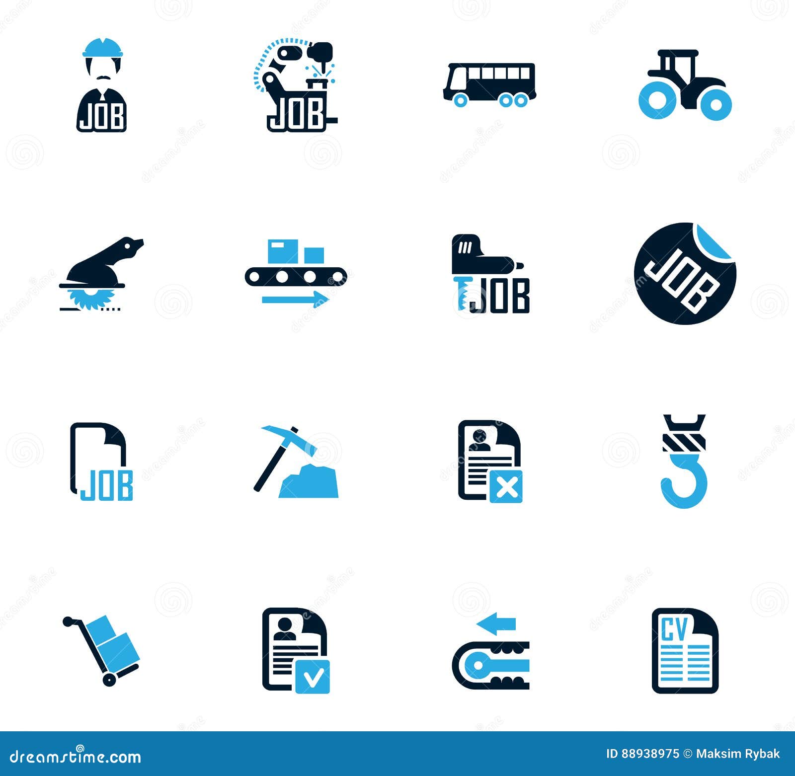Job icons set stock illustration. Illustration of resource - 88938975