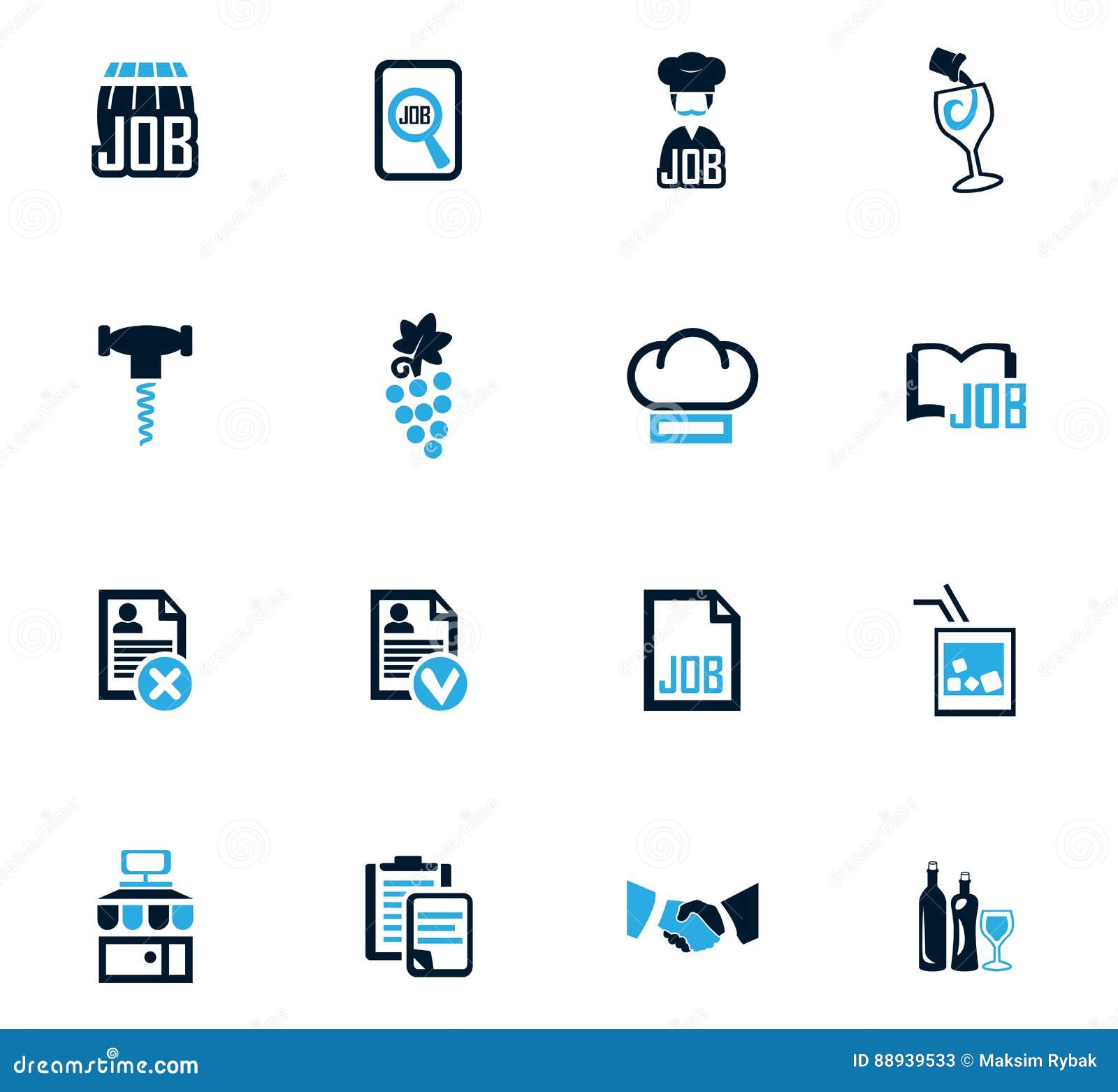 Job icons set stock illustration. Illustration of recruited - 88939533