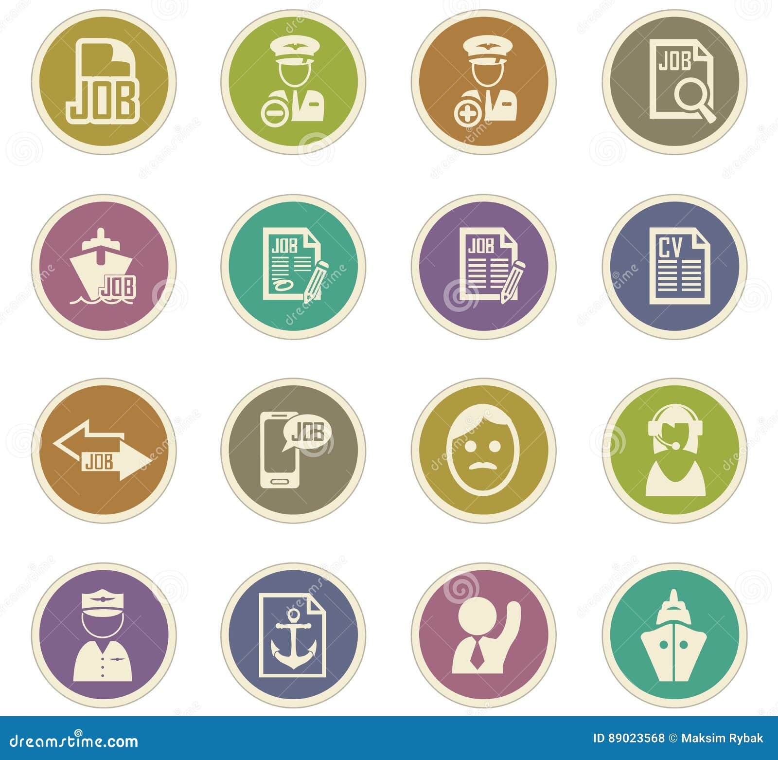 Job icons set stock vector. Illustration of moving, icon - 89023568